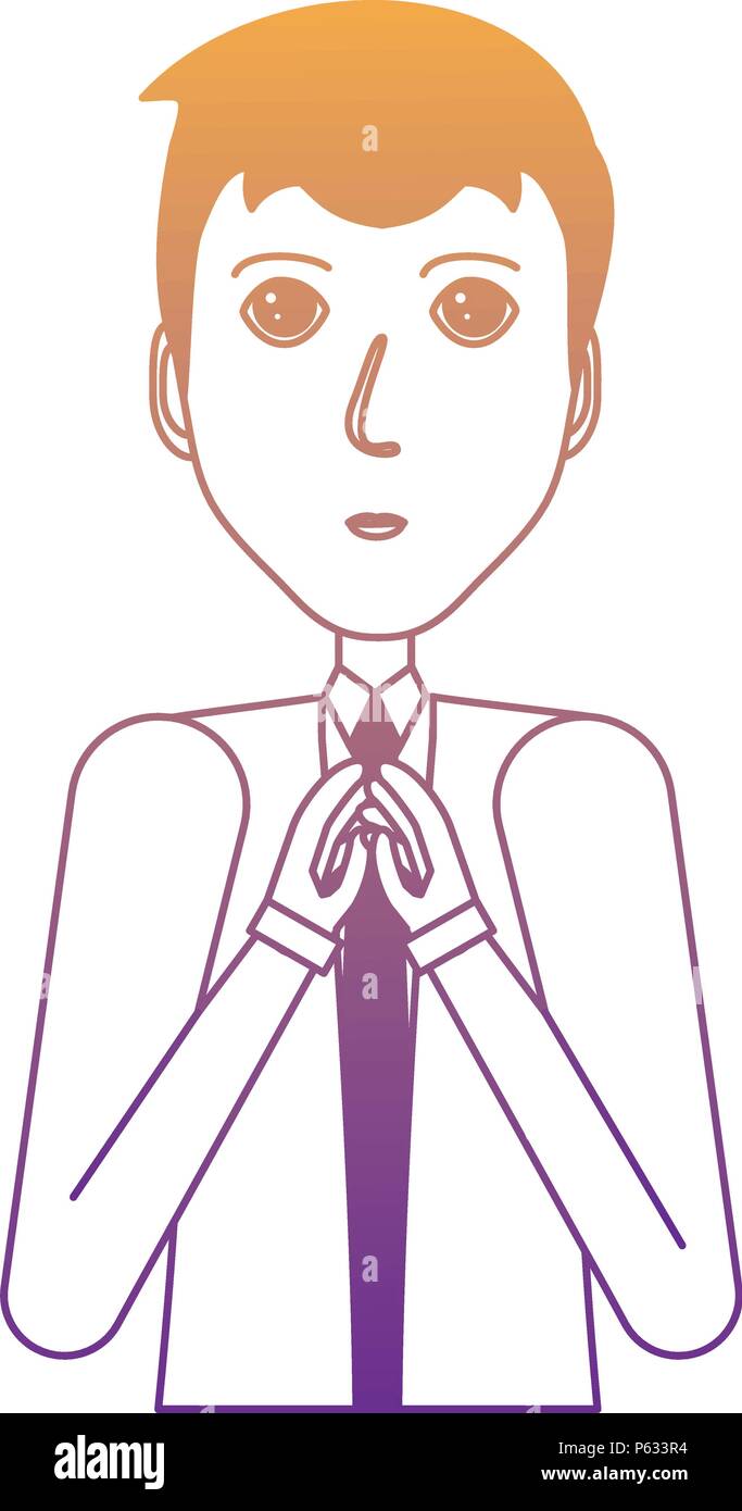 Cartoon businessman thinking over white background, colorful design ...