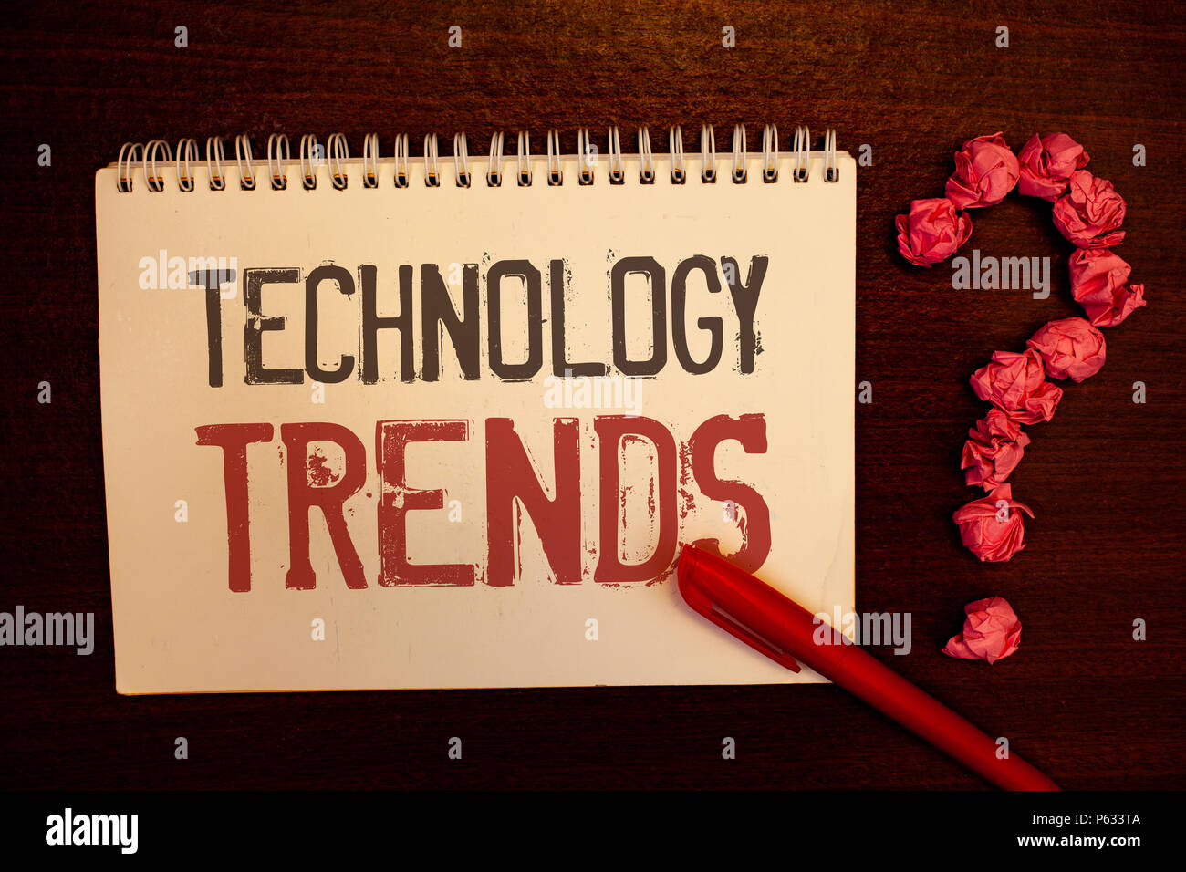 Handwriting text Technology Trends. Concept meaning Trending Modern ...