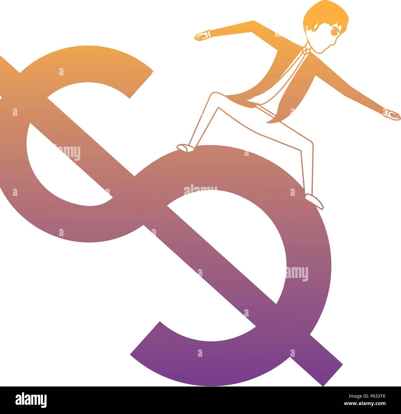 big money symbol with businessman over white background, vector ...