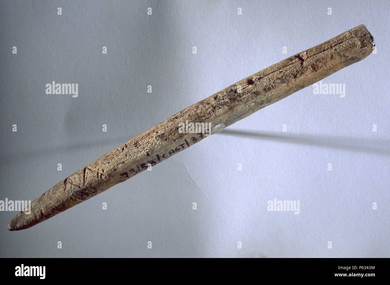 AZAGAYA CON DECORACIONES. PALEOLITICO. (DEPOSITO: MUSEO ARQUEOLOGICO ...