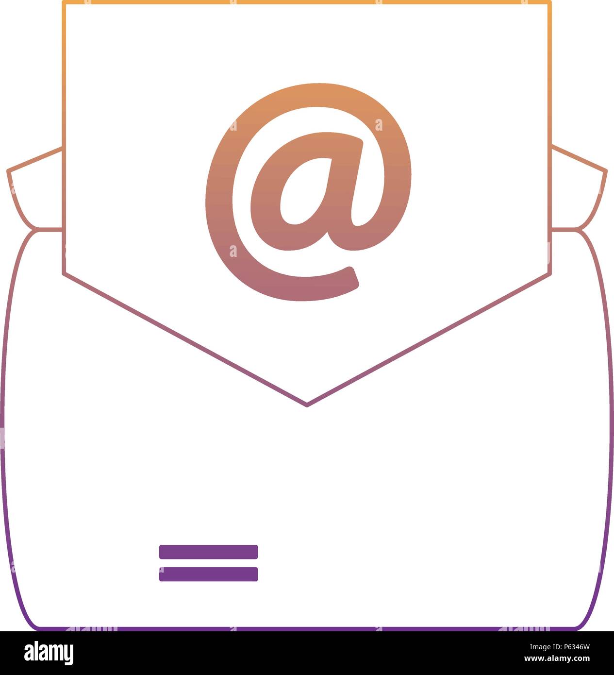 envelope with mail document over white background, colorful design ...