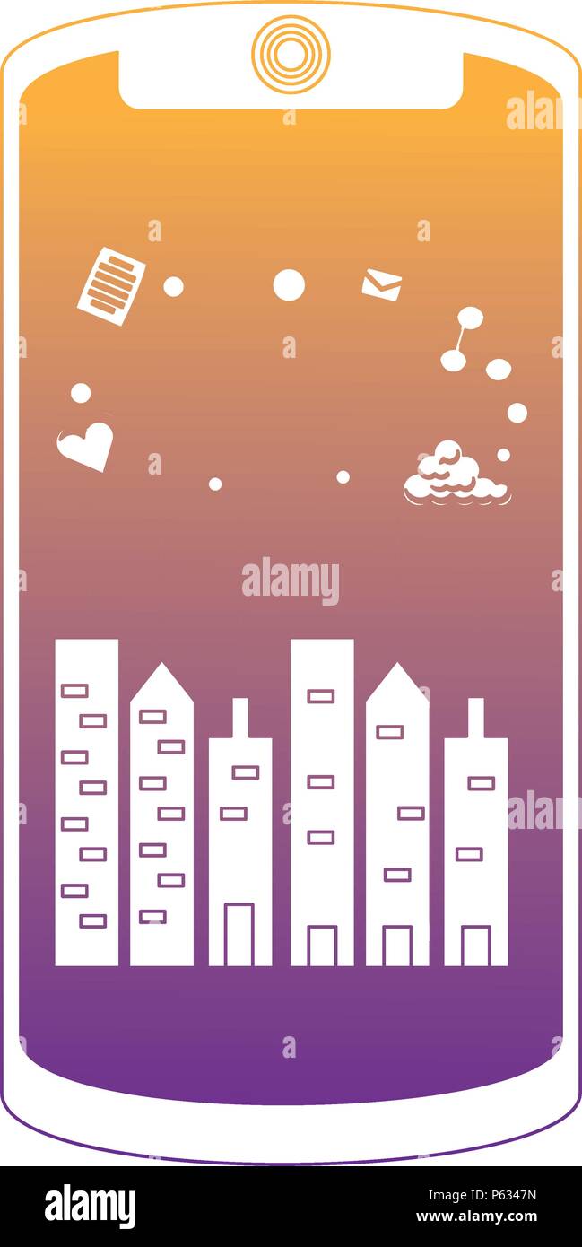 smartphone device with a game on screen over white background, vector ...