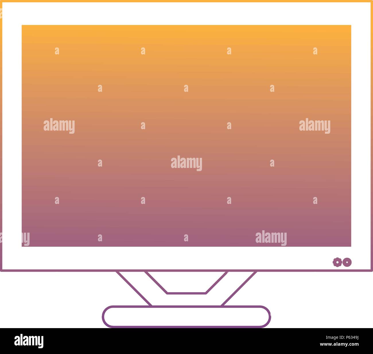 computer monitor icon over white background, vector illustration Stock ...