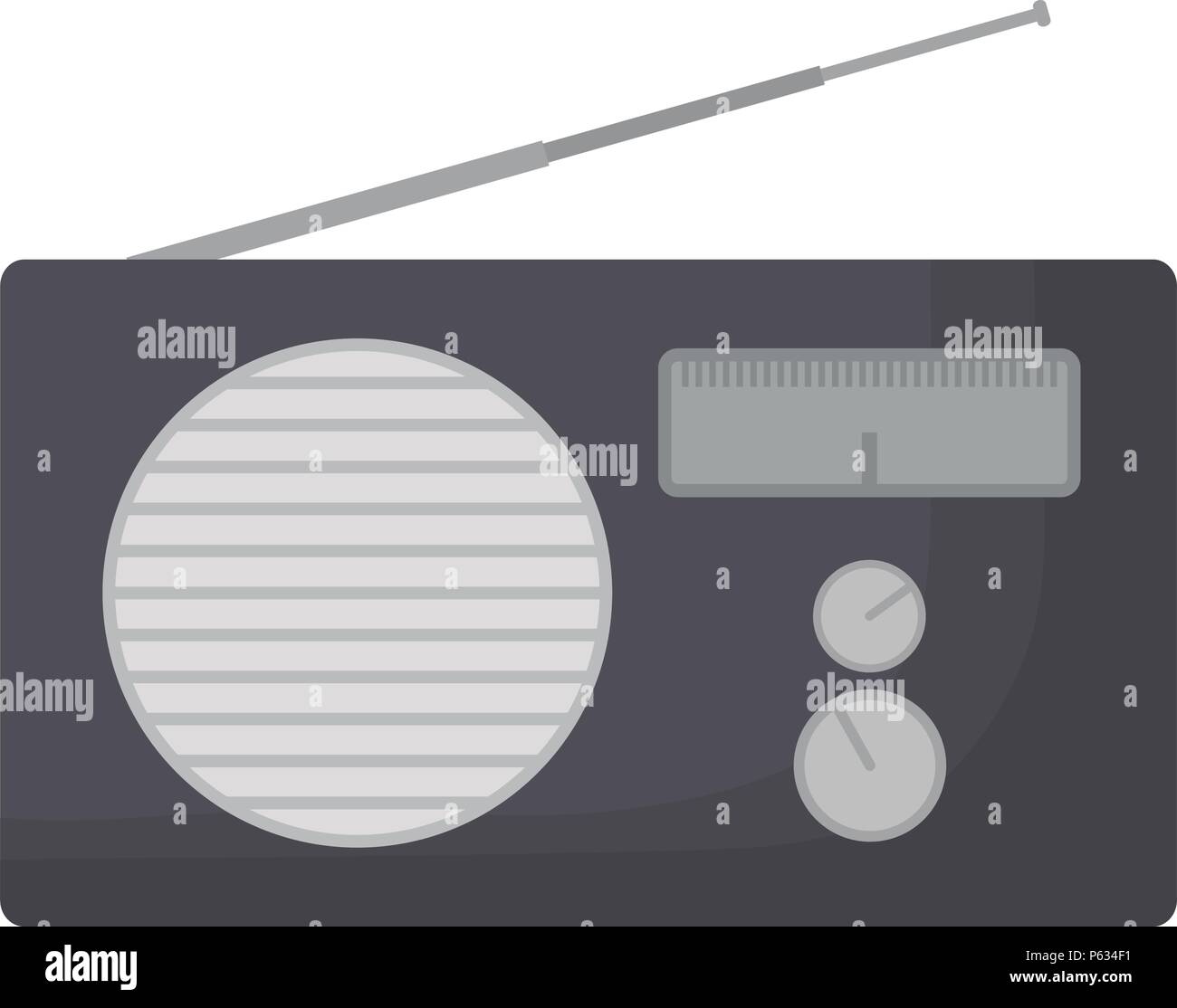 retro radio icon over white background, vector illustration Stock ...