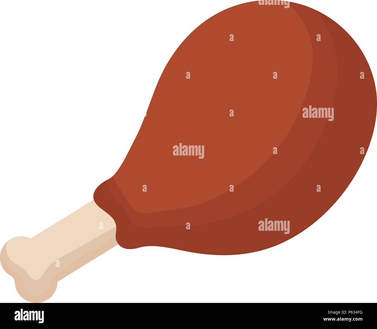 chicken thigh icon over white background, vector illustration Stock ...