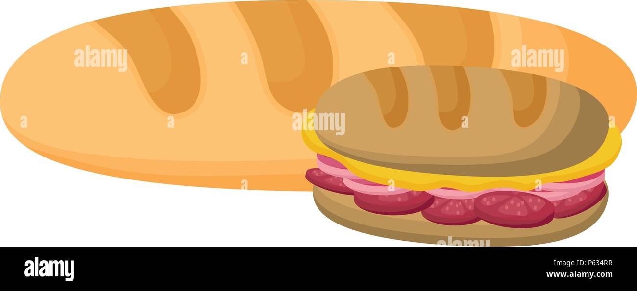 bread and sandwich icon over white background, vector illustration ...