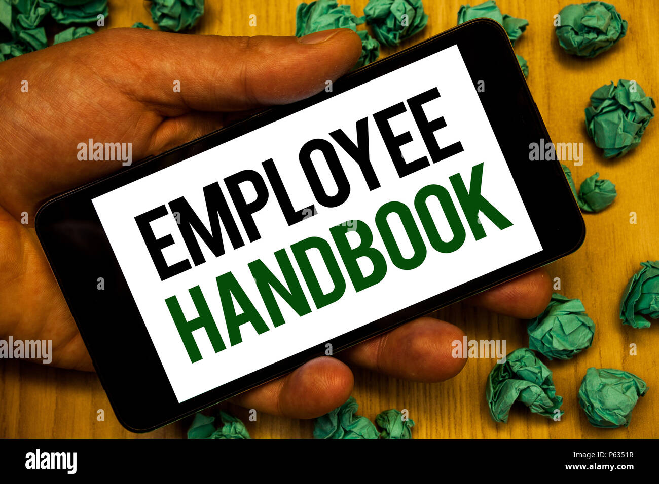 Handwriting text Employee Handbook. Concept meaning Document Manual ...