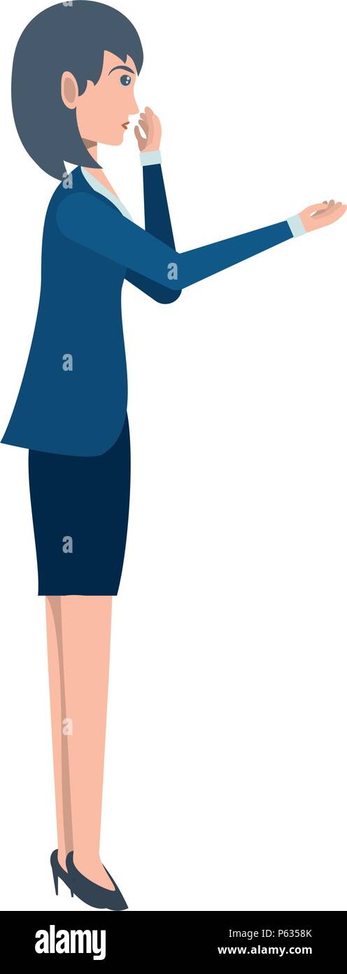 Cartoon businesswoman standing over white background, vector ...