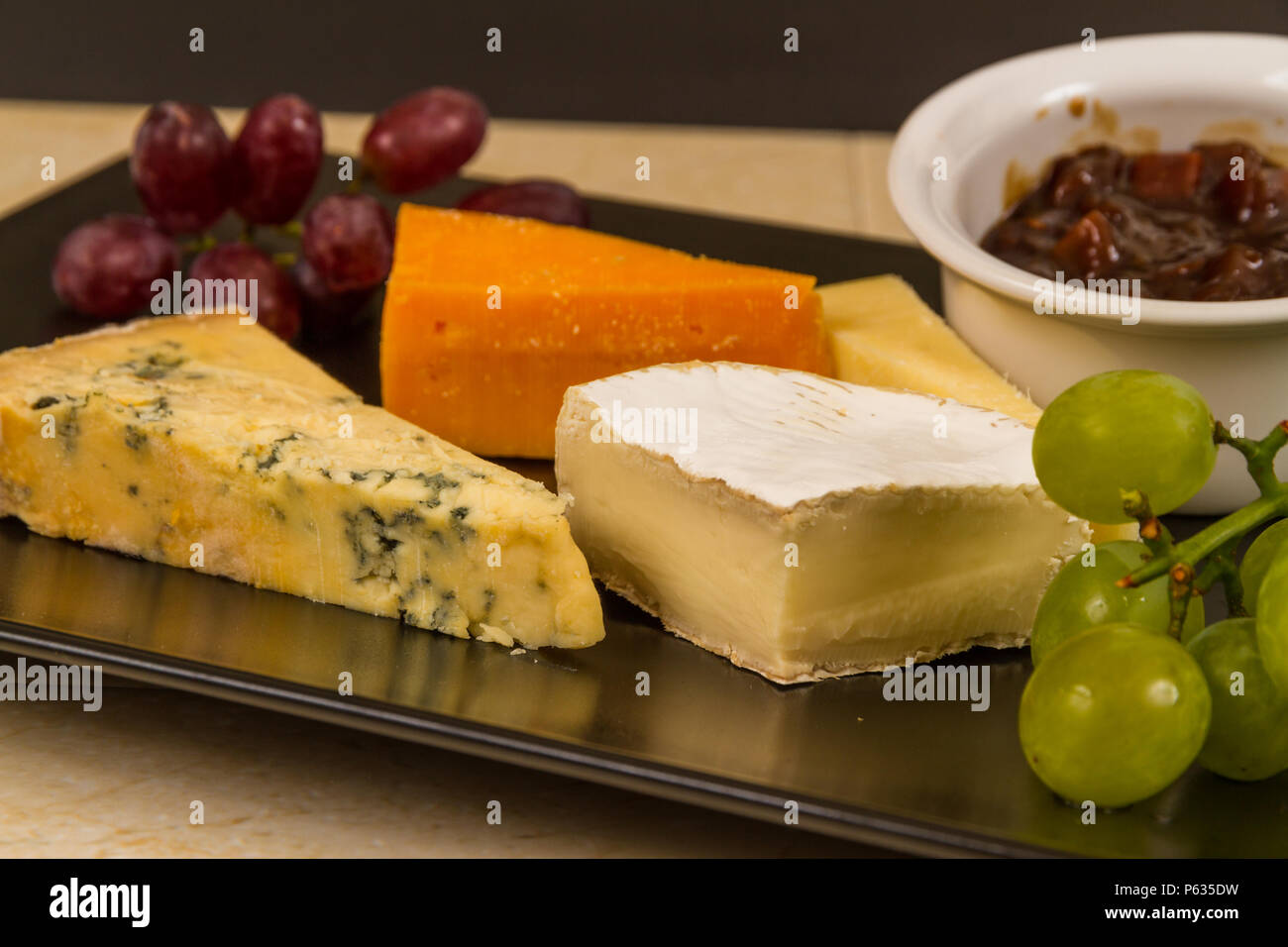 Cheeseboard, platter, cheese, red Leicester, stilton, cheddar ...