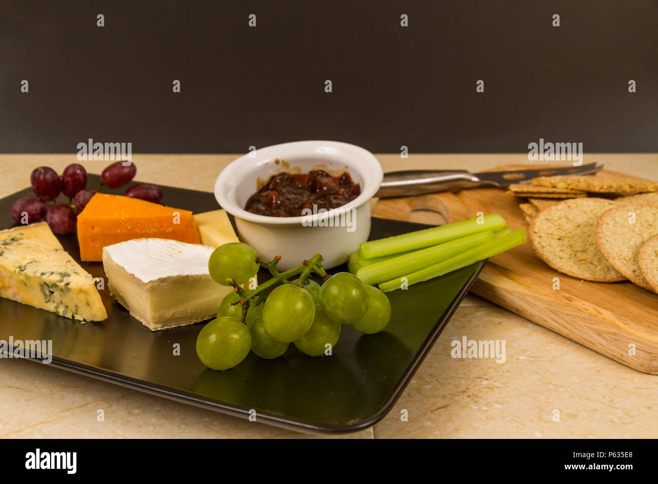 Cheeseboard, platter, cheese, red Leicester, stilton, cheddar ...