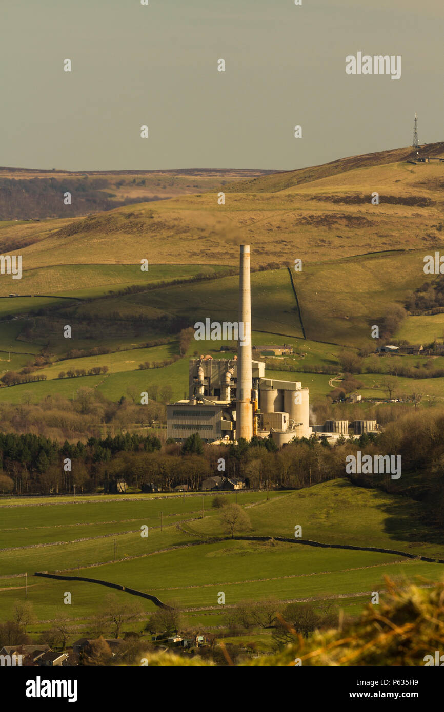 Breedon Hope Cement Works, from near Mam Tor. Peak District National ...