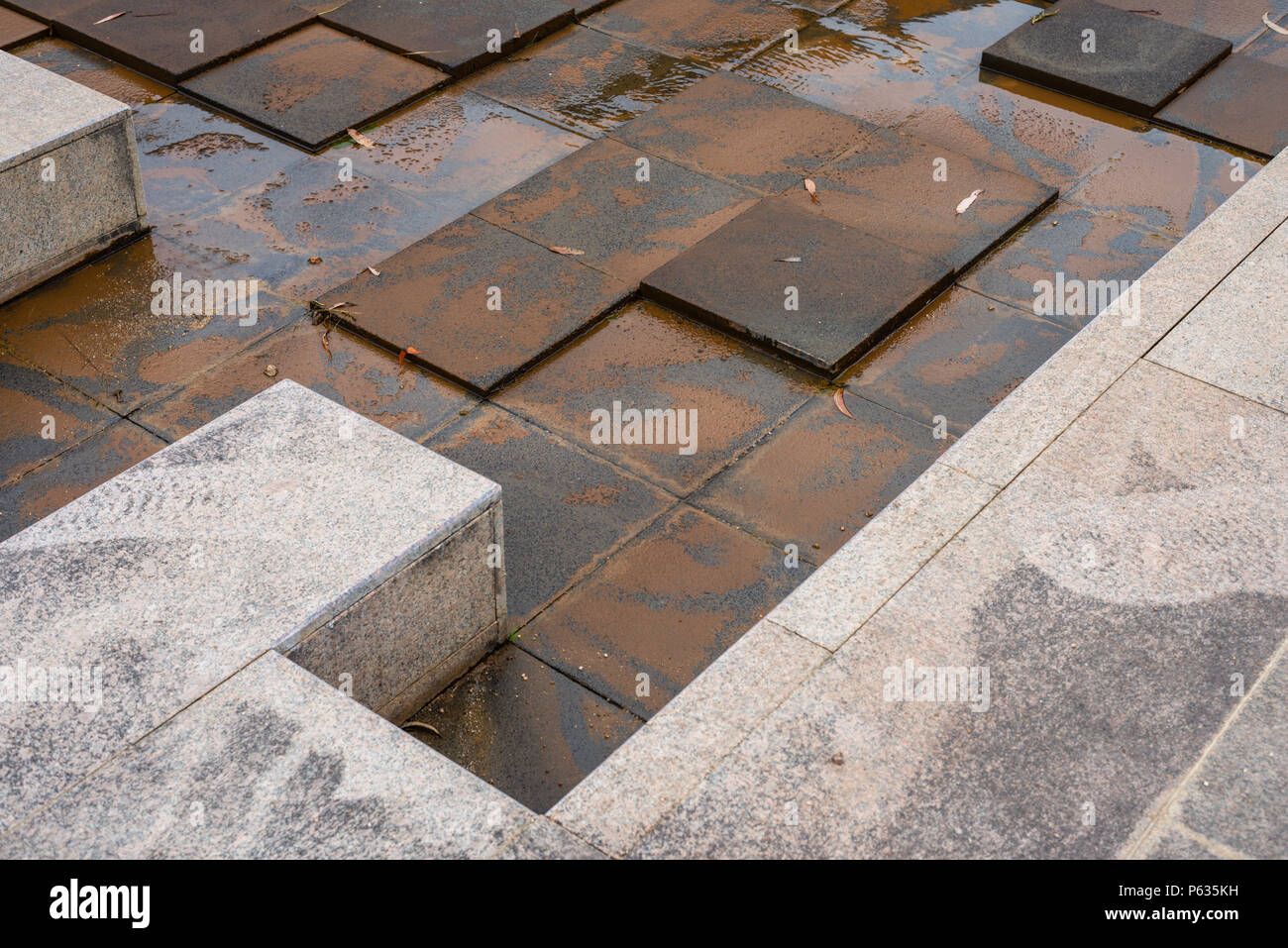 Stone Tile Water Feature Garden in the Royal Botanic Gardens Victoria ...