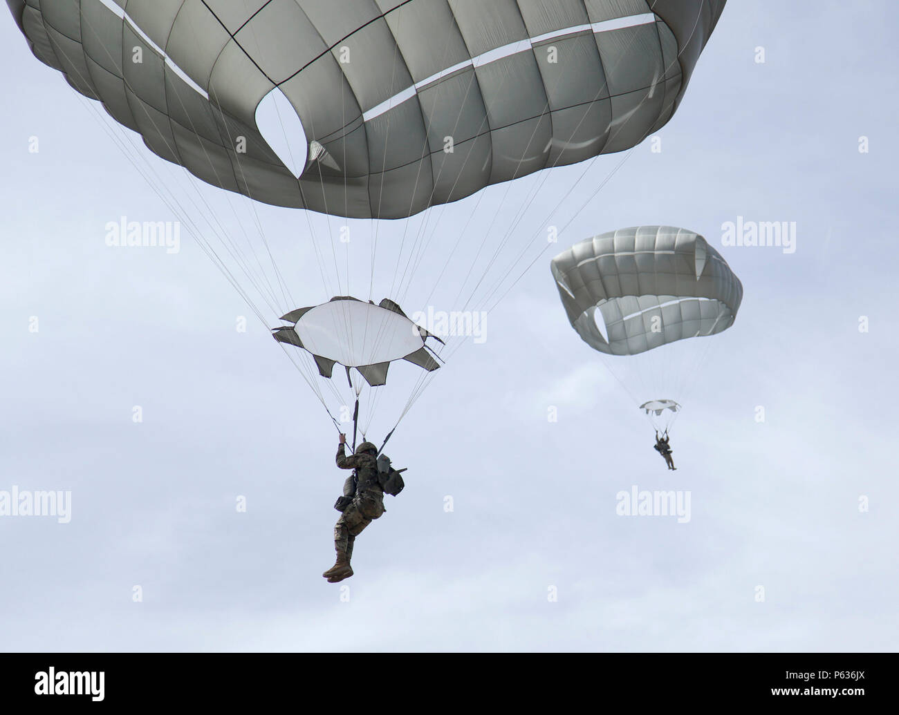 Paratroopers from across Fort Bragg, N.C., perform a static line jump ...