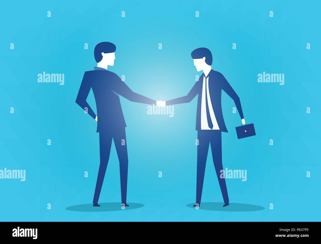 Two Business man shaking hands, vector art design Stock Vector Image ...