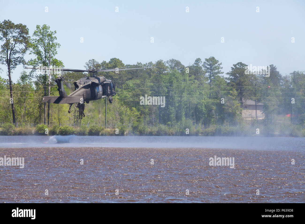 U.S. Army Rangers participate in helocast operations during the Best ...