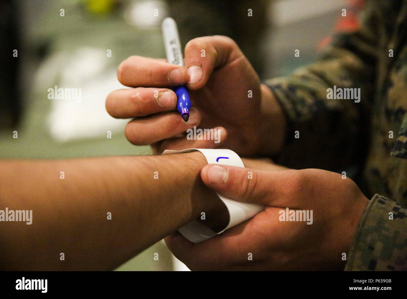 Marines with evacuation control center (ECC), Combat Logistics ...