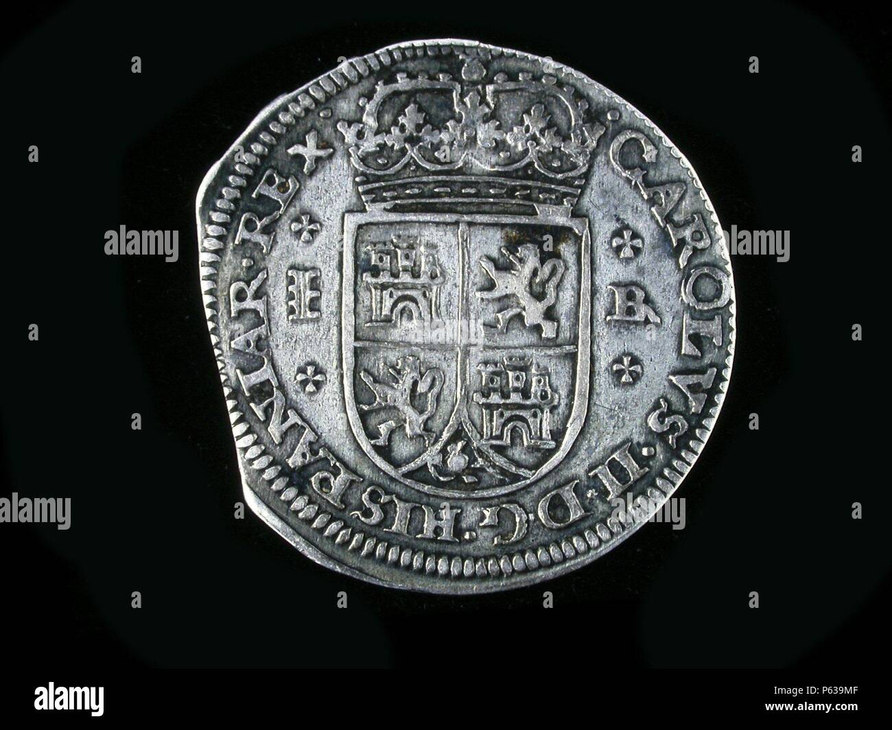 NUMISMATICA. MONEDA MODERNA. DOS REALES DE PLATA, DE CARLOS II. ANVERSO ...
