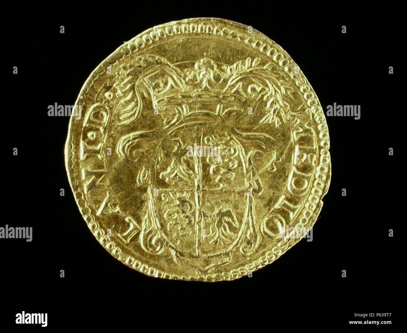 NUMISMATICA. MONEDA MODERNA. DUCADO DE ORO DE FELIPE II. REVERSO. ARMAS ...