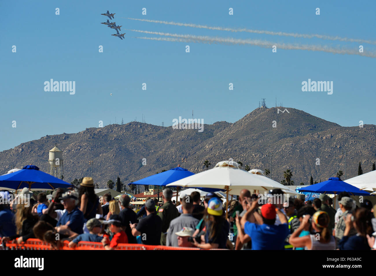 The Thunderbirds pilots perform the Diamond Pass and Review over the ...