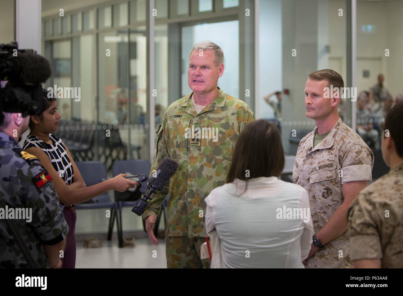 Australian Army Brigadier Ben James, center, AM, DSM, Commander of 1st ...