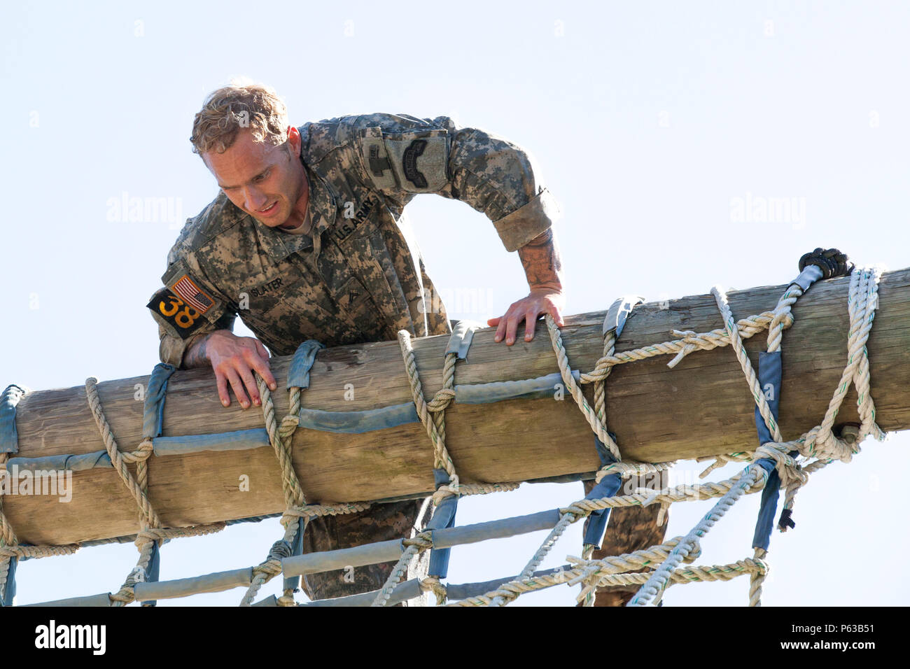 U.S. Army Cpl. Scott Slater, 75th Ranger Regiment, navigates through an ...