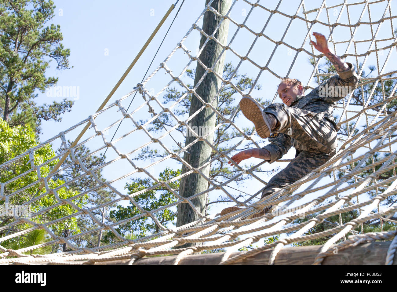 U.S. Army Cpl. Scott Slater, 75th Ranger Regiment, navigates through an ...