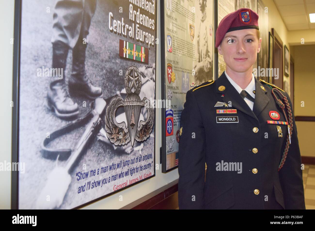 Spc. Sarah M. Mongold, a Paratrooper assigned to Charlie Company, 82nd ...