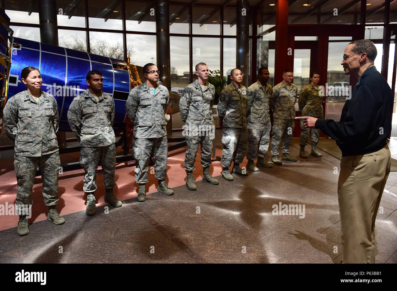 Adm. Cecil Haney, Commander of the U.S. Strategic Command, speaks with ...