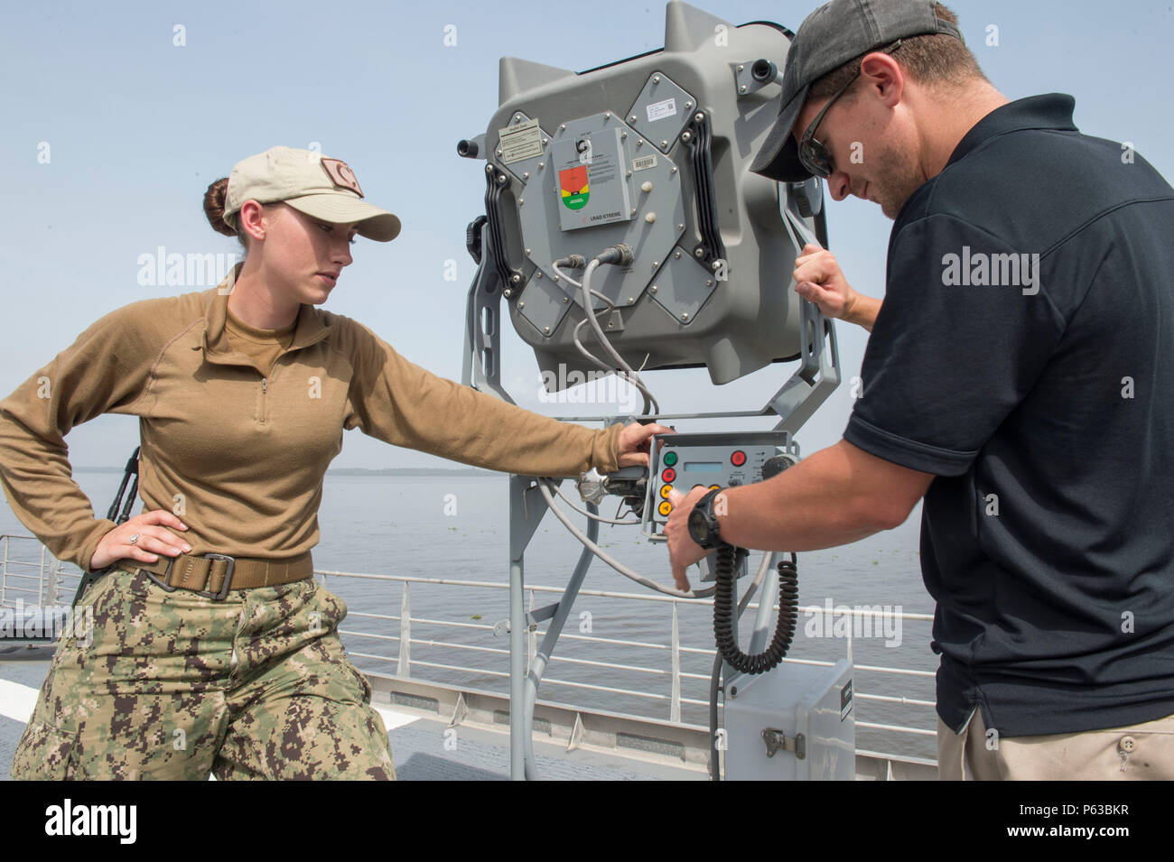 160405-N-QF605-007 DOUALA, Cameroon (April 5, 2016) Boatswain's Mate 3rd Class Stevi Brandis, an ...