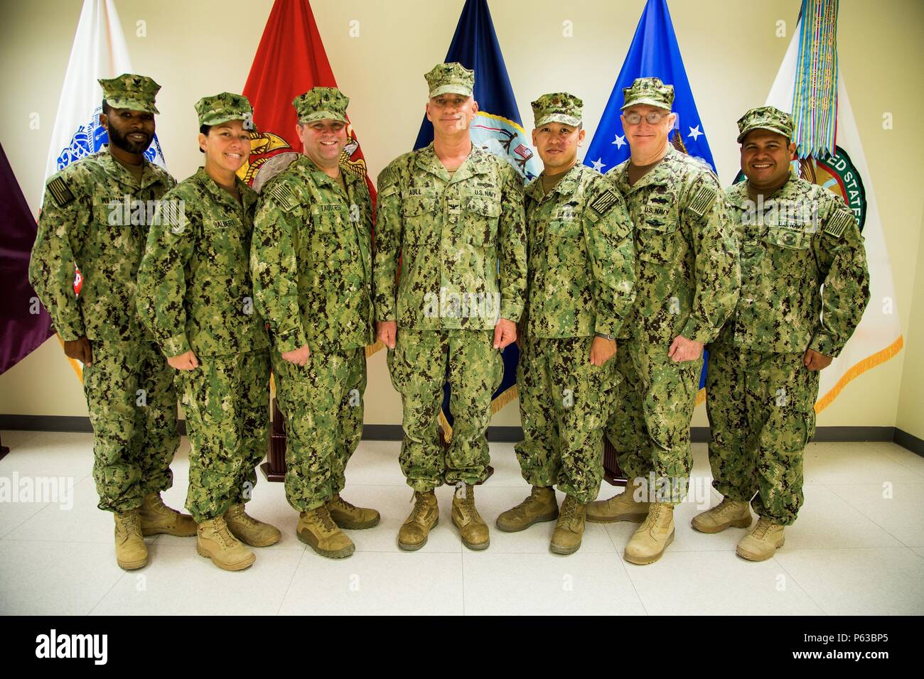 A group of Navy personnel in support of Operation Inherent Resolve, the ...