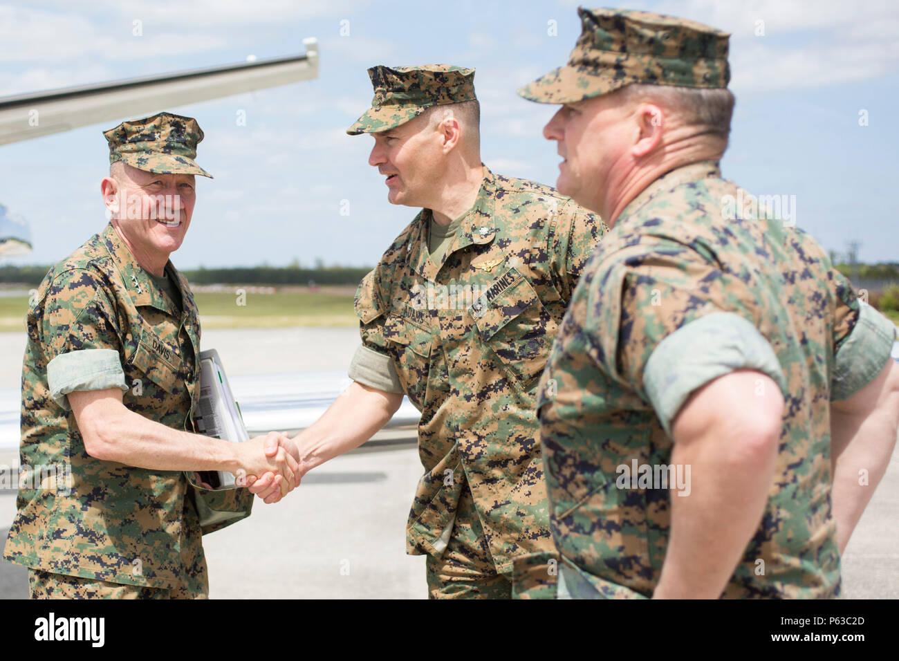 U.S. Marine Corps Lt. Gen. Jon M. Davis, left, deputy commandant for ...