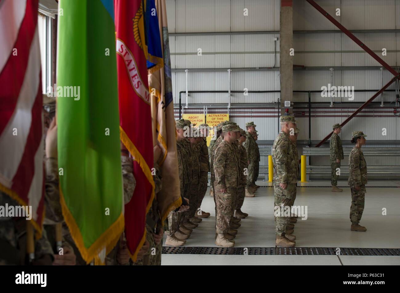 Members of Combined Joint Task Force-Horn of Africa stand at attention ...