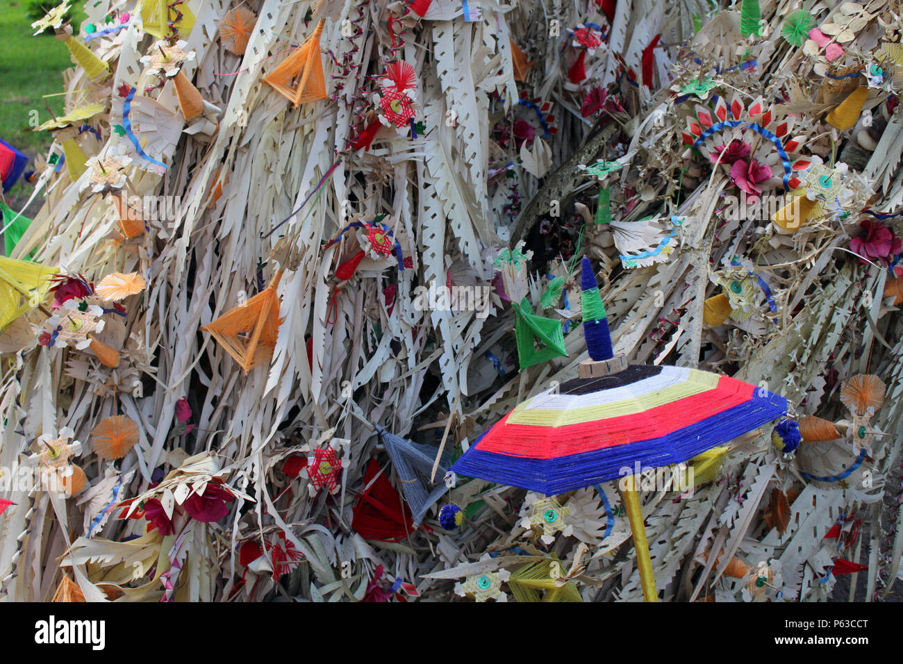 The prayer flag (?) in Balinese Temple. Taken in May 2018 Stock Photo ...