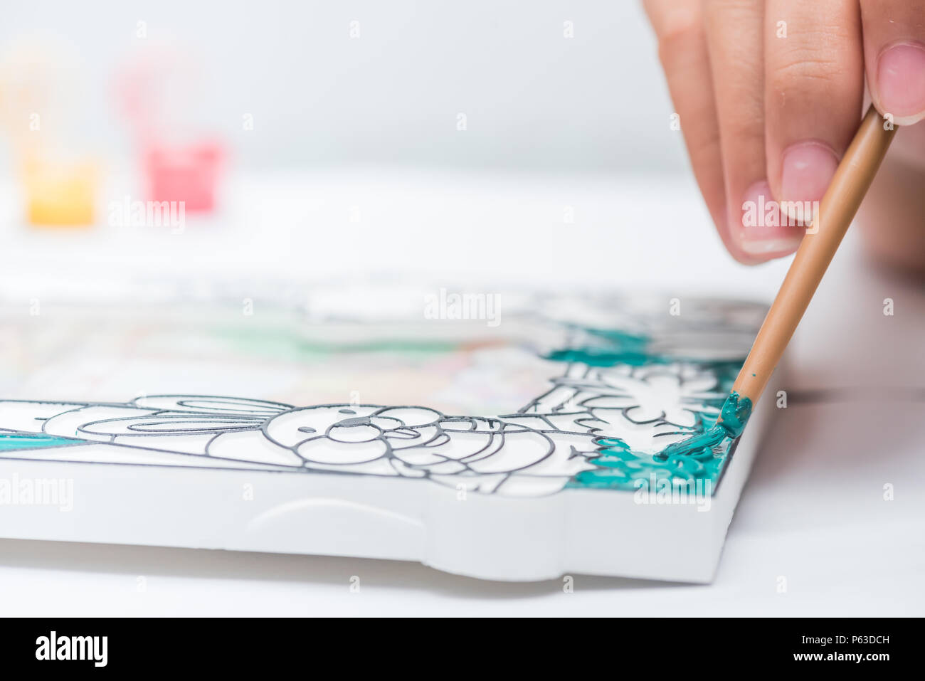 Children learn coloring and painting in classroom Stock Photo - Alamy