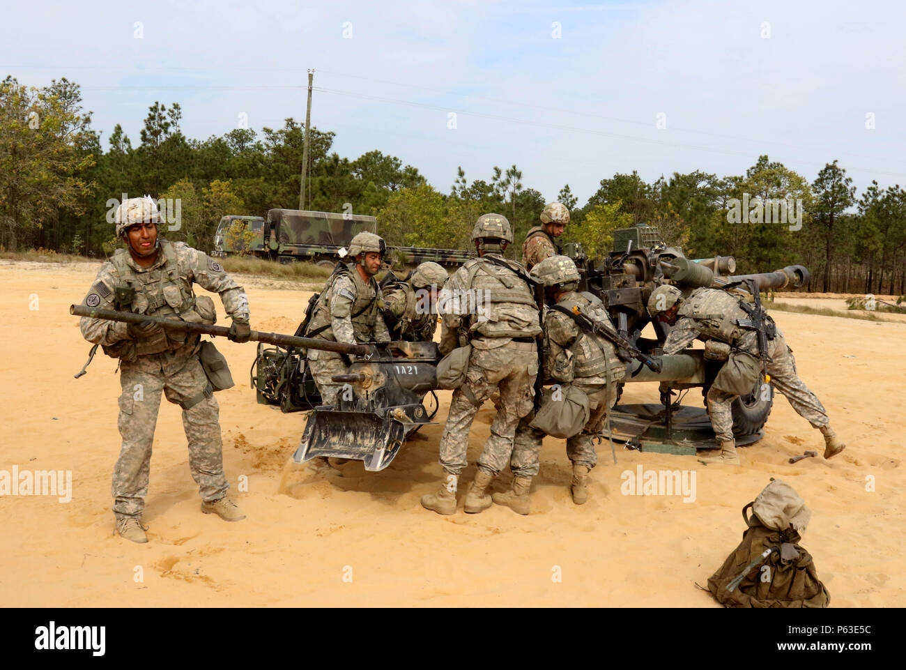 Airborne Artillerymen, assigned to 1st Battalion, 319th Airborne Field Artillery Regiment, 82nd ...