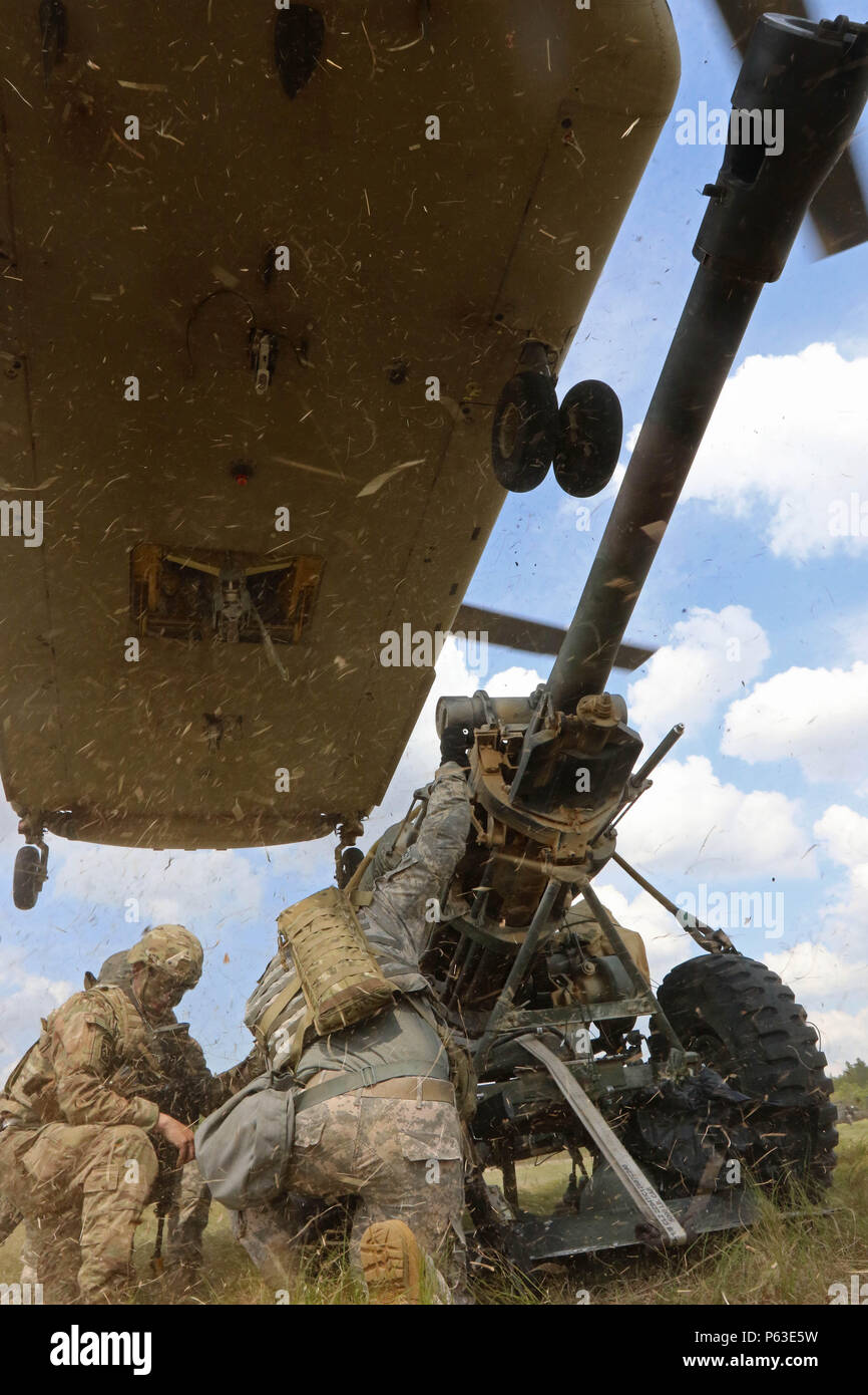 Airborne Artillerymen, assigned to 1st Battalion, 319th Airborne Field Artillery Regiment, 82nd ...