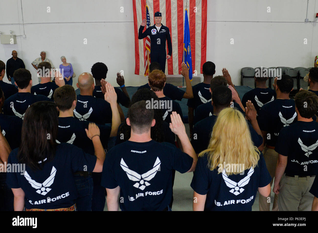 Lt. Col. Christopher Hammond, Thunderbird 1, administers the Oath of ...