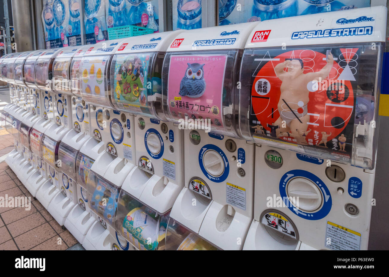 Toy vendor machines in the streets of Tokyo - TOKYO / JAPAN - JUNE 12 ...