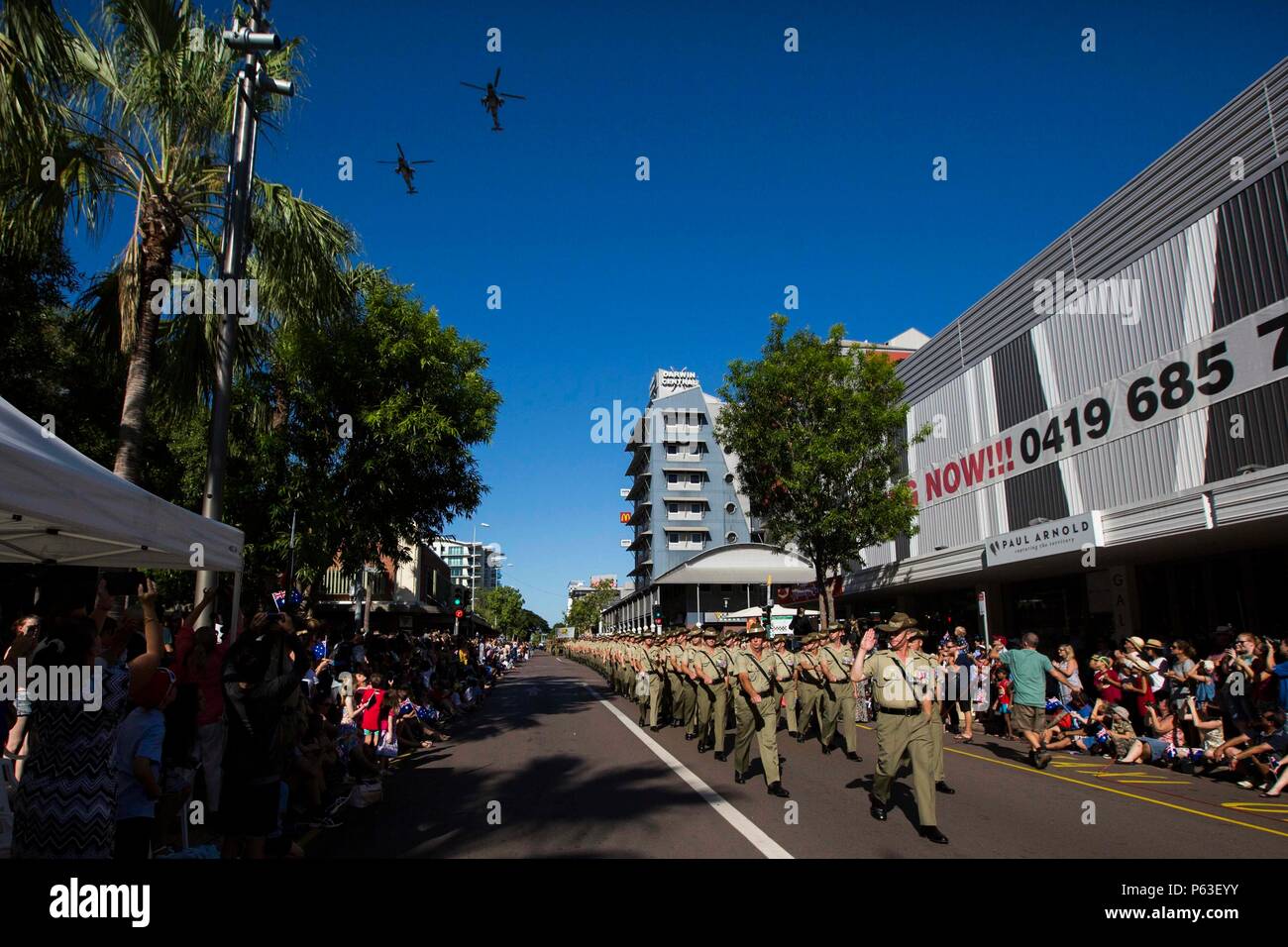 Members of the Australian Defence Forces, civilians and U.S. Marines ...