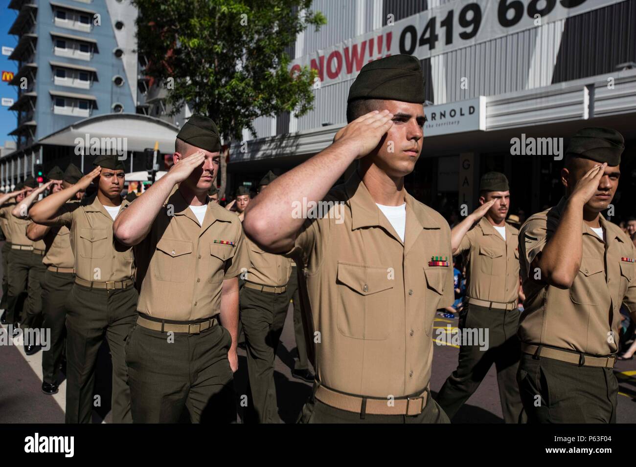 Australian battalion marching hi-res stock photography and images - Alamy