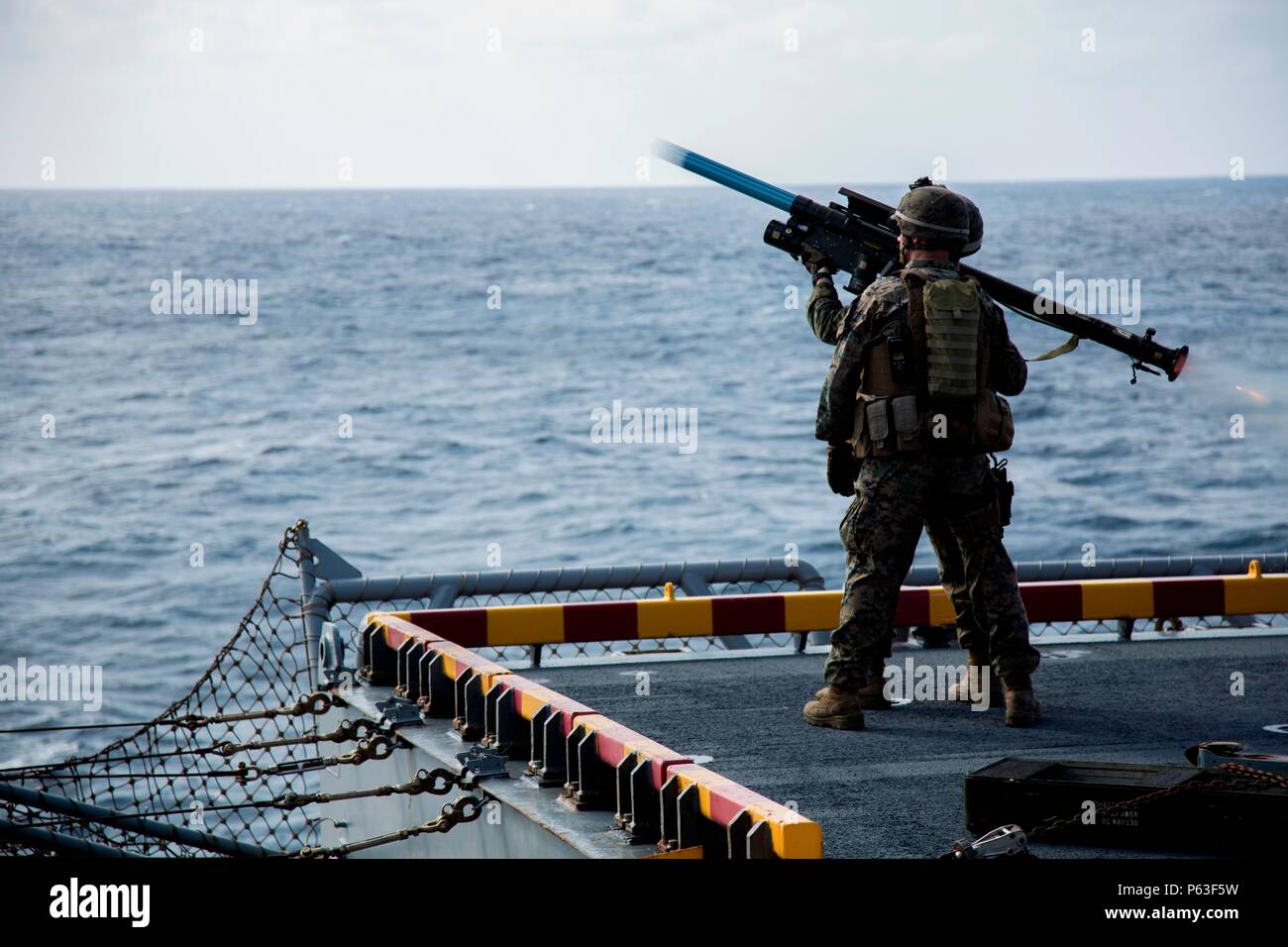 U.S. Marines with Medium Marine Tiltrotor Squadron 264, 22nd Marine ...