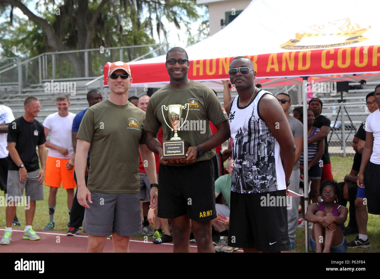 Lt. Col. Scott Sentell (left), squadron commander, and Command Sgt. Maj ...