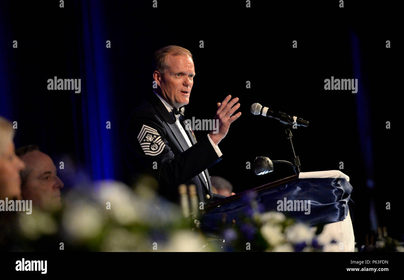 Chief Master Sgt. of the Air Force James A. Cody speaks to members of ...