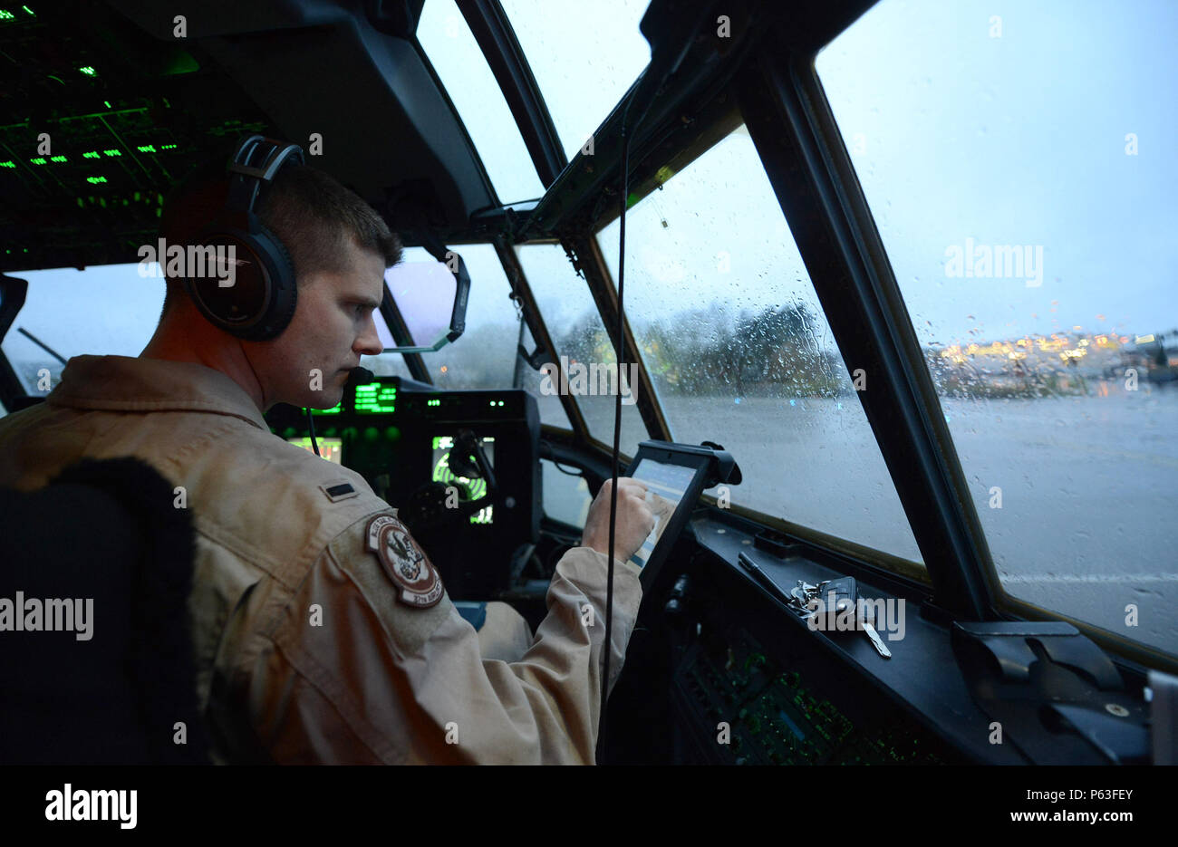 U.S. Air Force 1st Lt. Christopher Reith, a pilot with the 37th Airlift ...