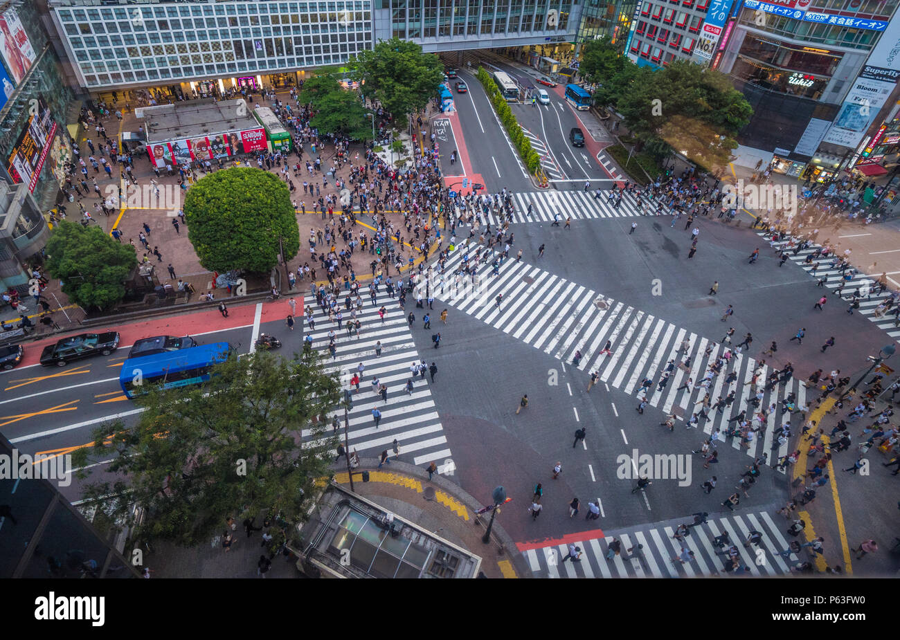 Shibuya crossing aerial not crowd hi-res stock photography and images - Alamy