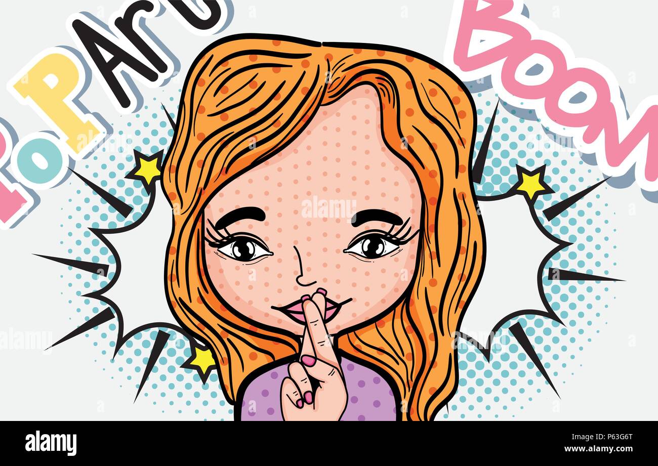 Cute girl cool pop art cartoon vector illustration graphic design Stock ...