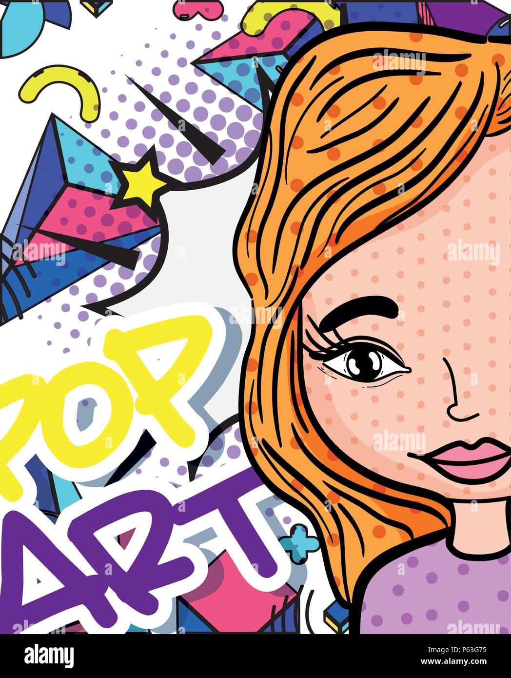 Cute girl cool pop art cartoon vector illustration graphic design Stock ...