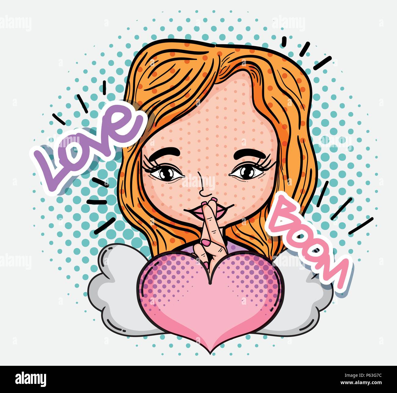 Cute girl cool pop art cartoon vector illustration graphic design Stock ...