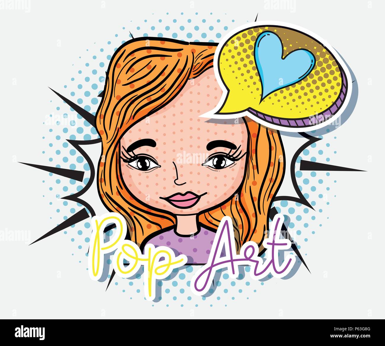 Cute girl cool pop art cartoon vector illustration graphic design Stock ...