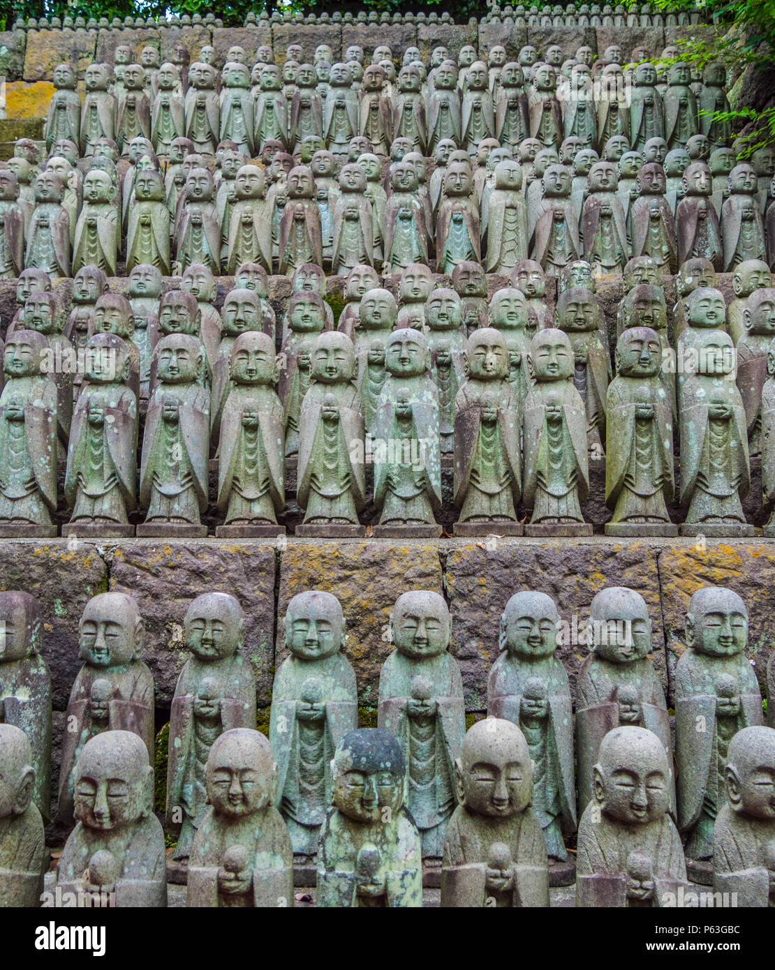 Small praying monk statues at Hase Dera Temple in Kamakura - TOKYO ...